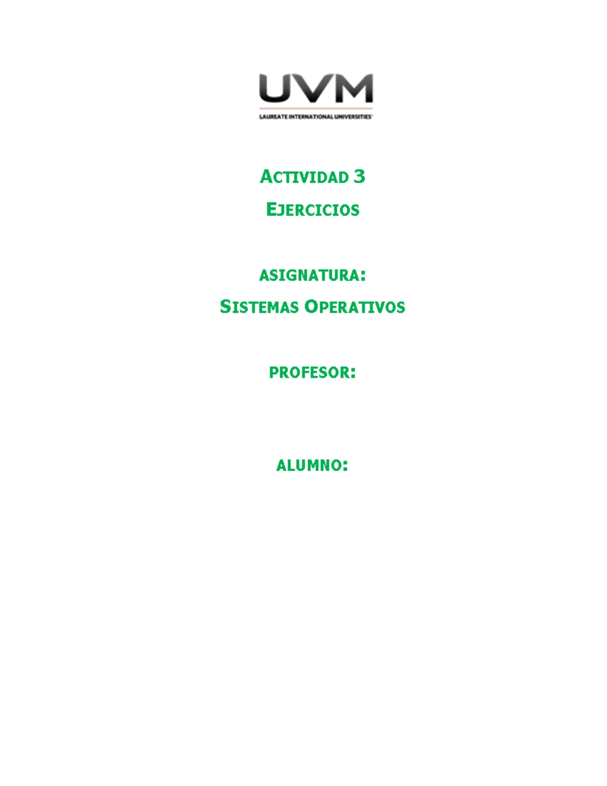 Actividad 5: Mapa Mental de Sistemas Operativos - UVM 2023 - Studocu