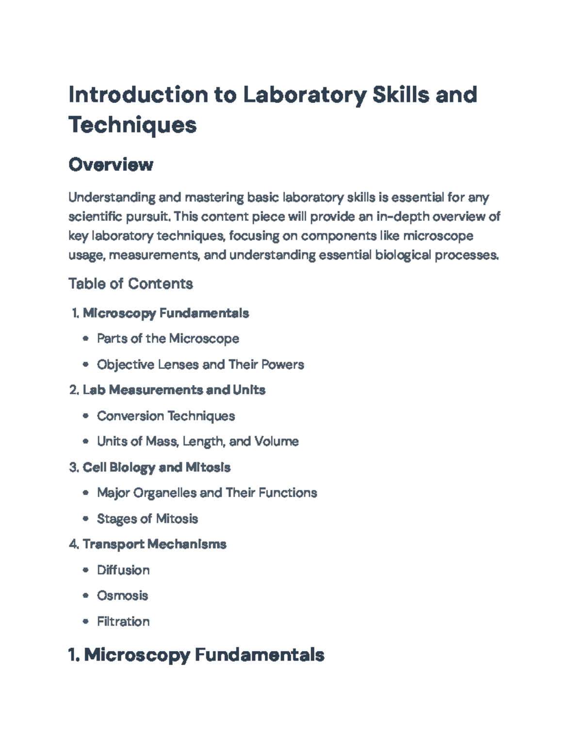 Introduction to Laboratory Skills and Techniques: Key Methods and ...