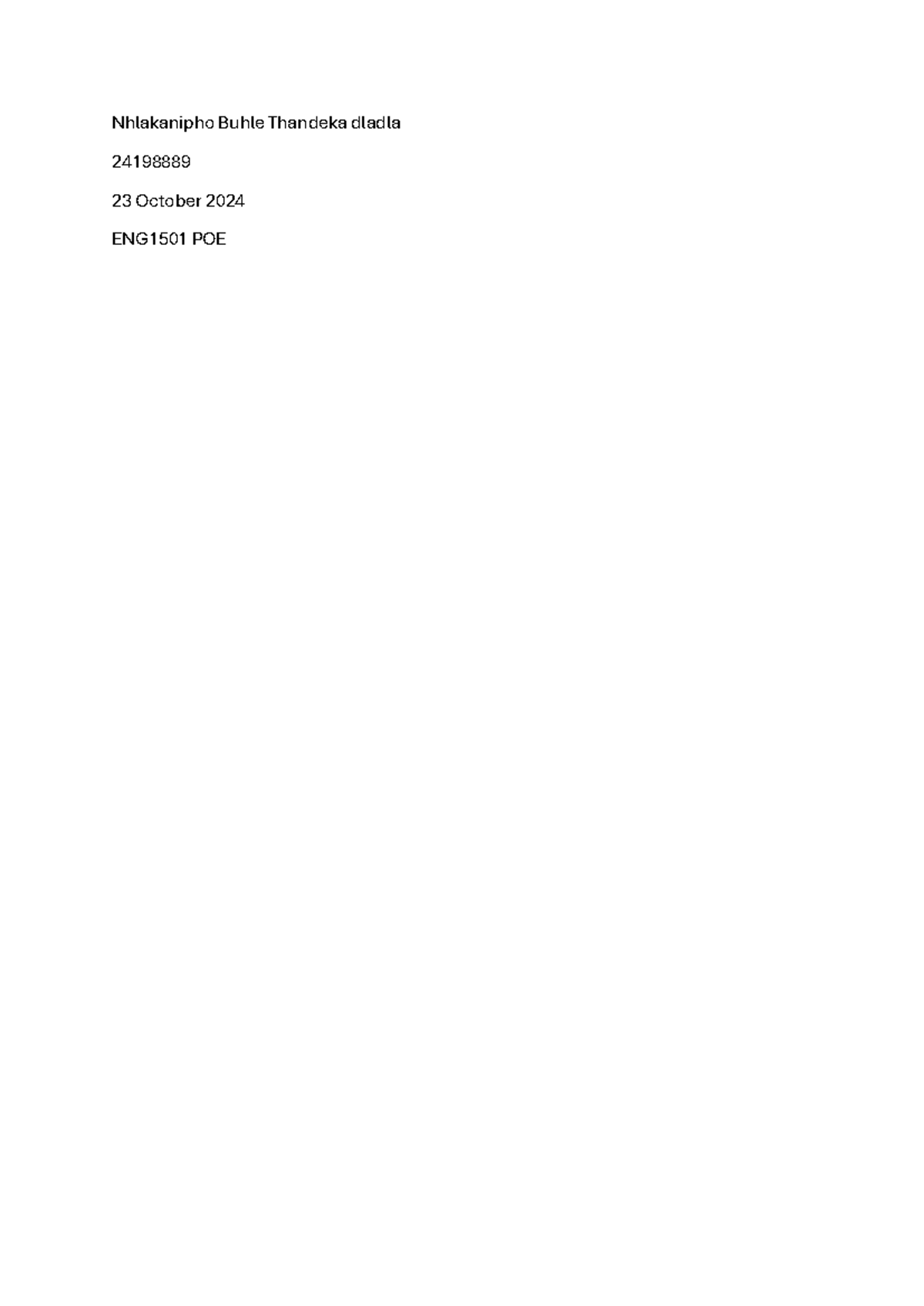 ENG1501 POE - Exam Portfolio on Academic Integrity & AI's Influence ...