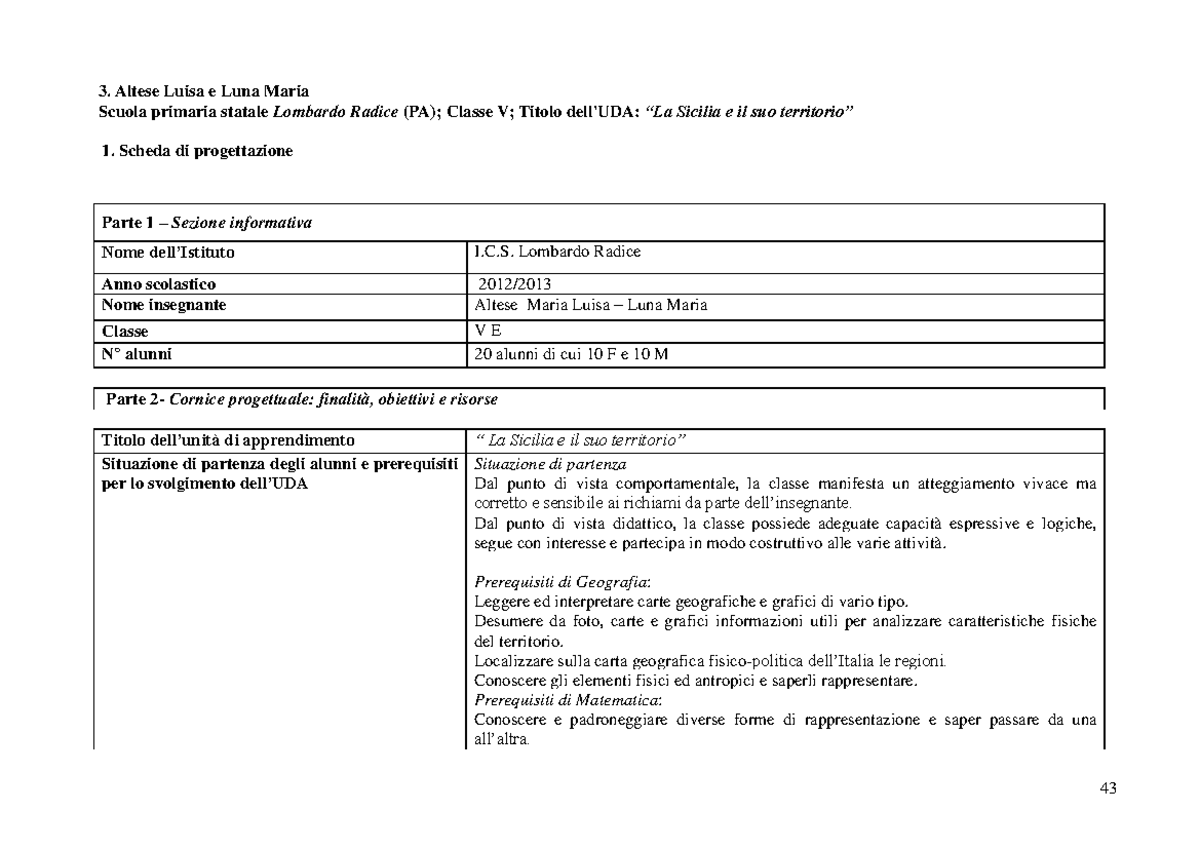 Pratica didattica - 3. Altese Luisa e Luna Maria Scuola primaria ...