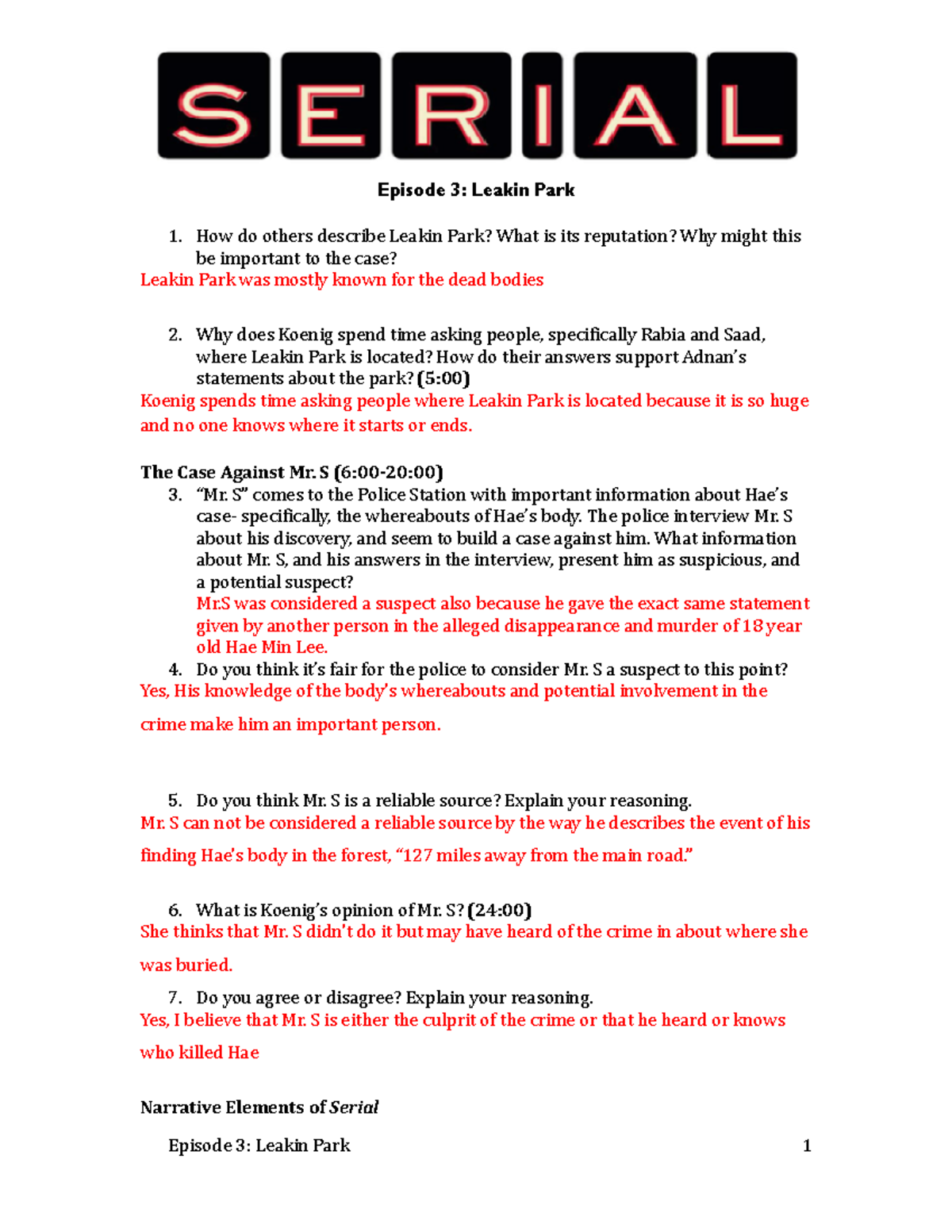 Episode 3 Analysis - Leakin Park Insights (Podcast Study) - Studocu