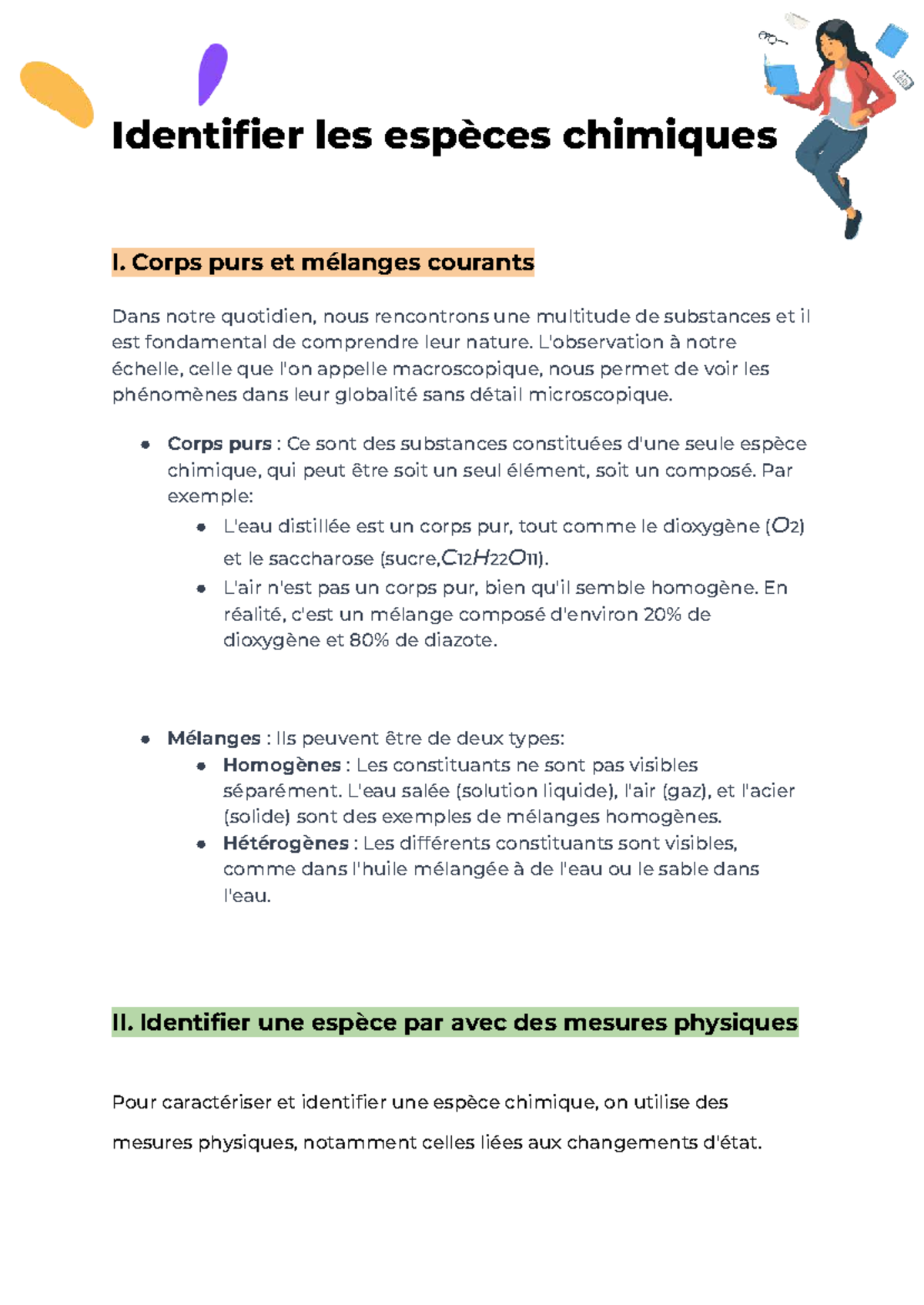 Identifier les Espèces Chimiques : Corps Purs et Mélanges Courants ...