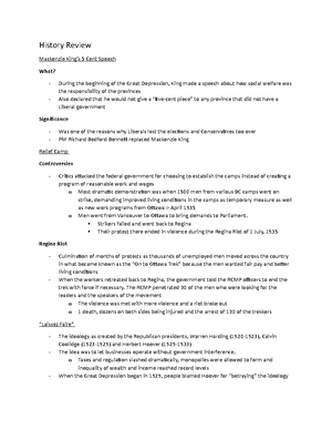 Canadian History - Grade: 11 - High School - Canada - Studocu