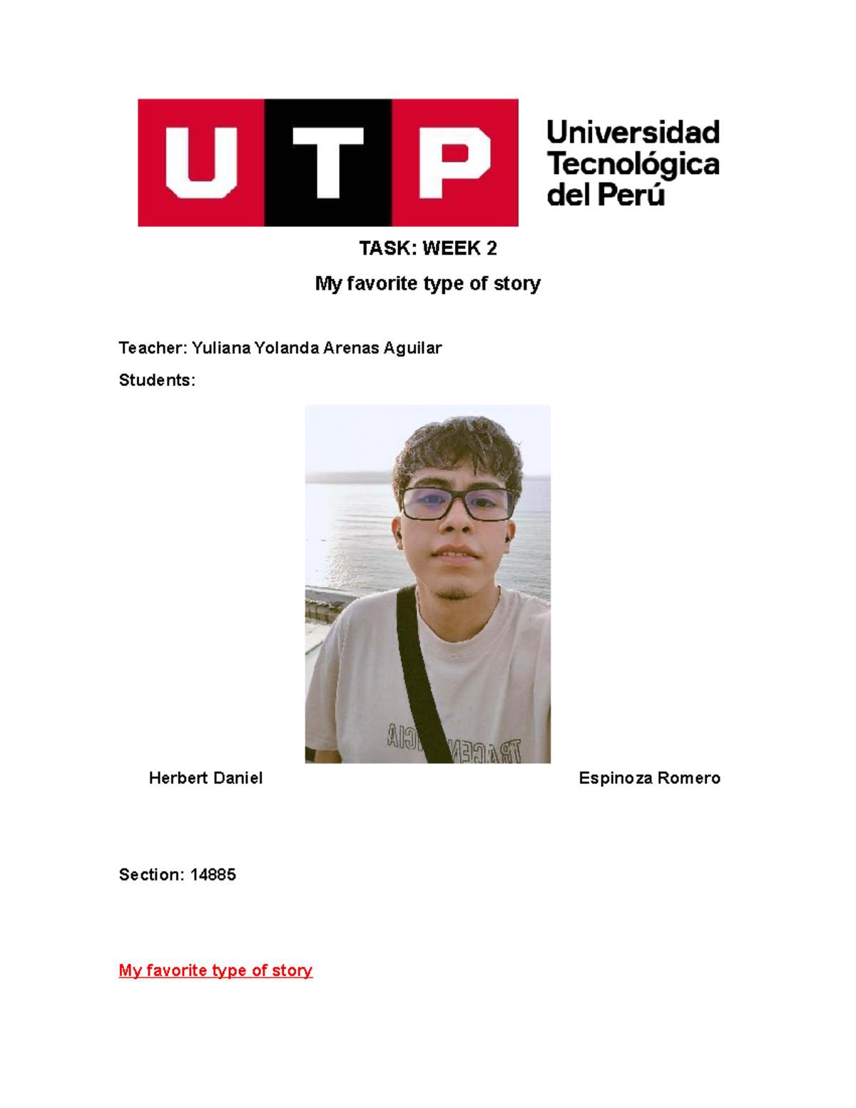 Week 02 - Task Assignment - My favorite type of story - TASK: WEEK 2 My ...