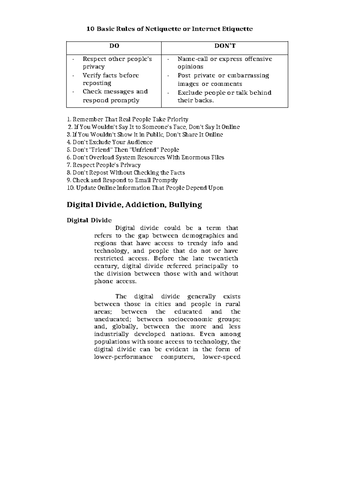 10 Essential Netiquette Rules for Online Communication - Studocu