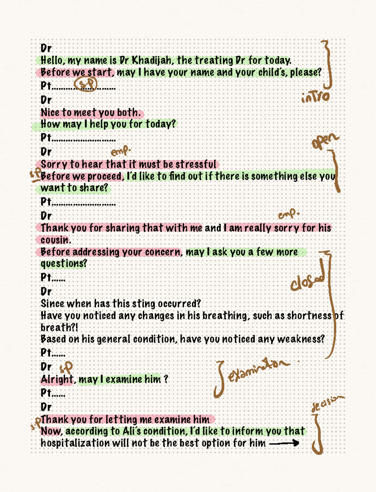 Card Preparation for Children: Bee Sting Case Study - Studocu