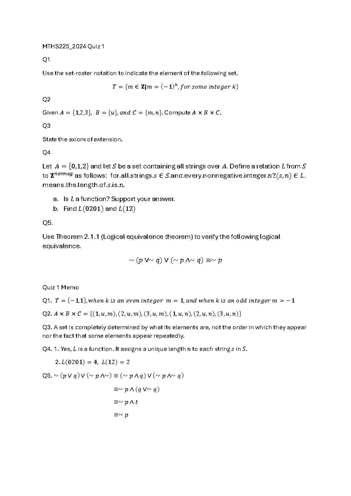 MTHS 225 Discrete Mathematics 1st Opportunity Exam Guide - Studocu