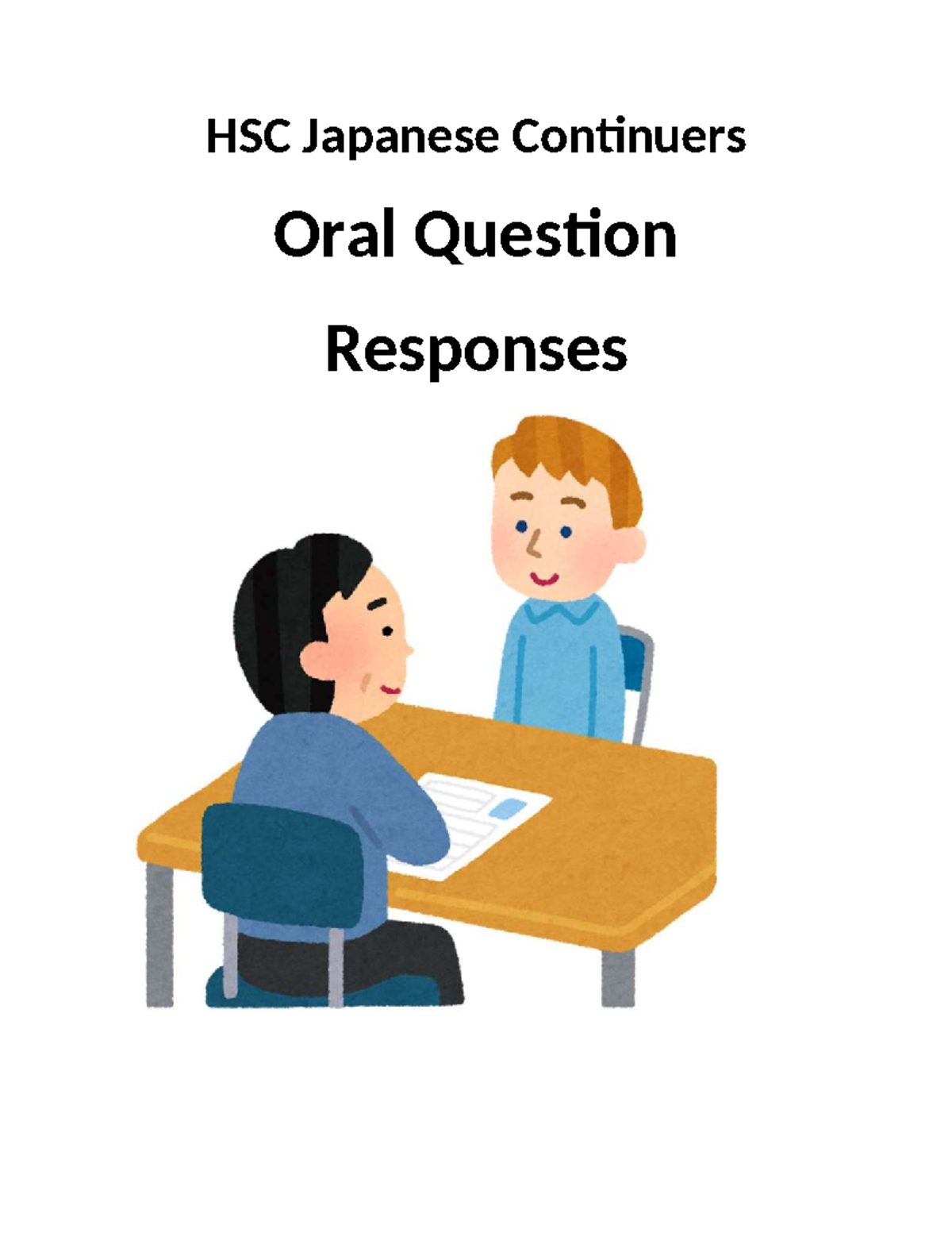 HSC Japanese Continuers Oral Exam: Question Responses & Strategies ...