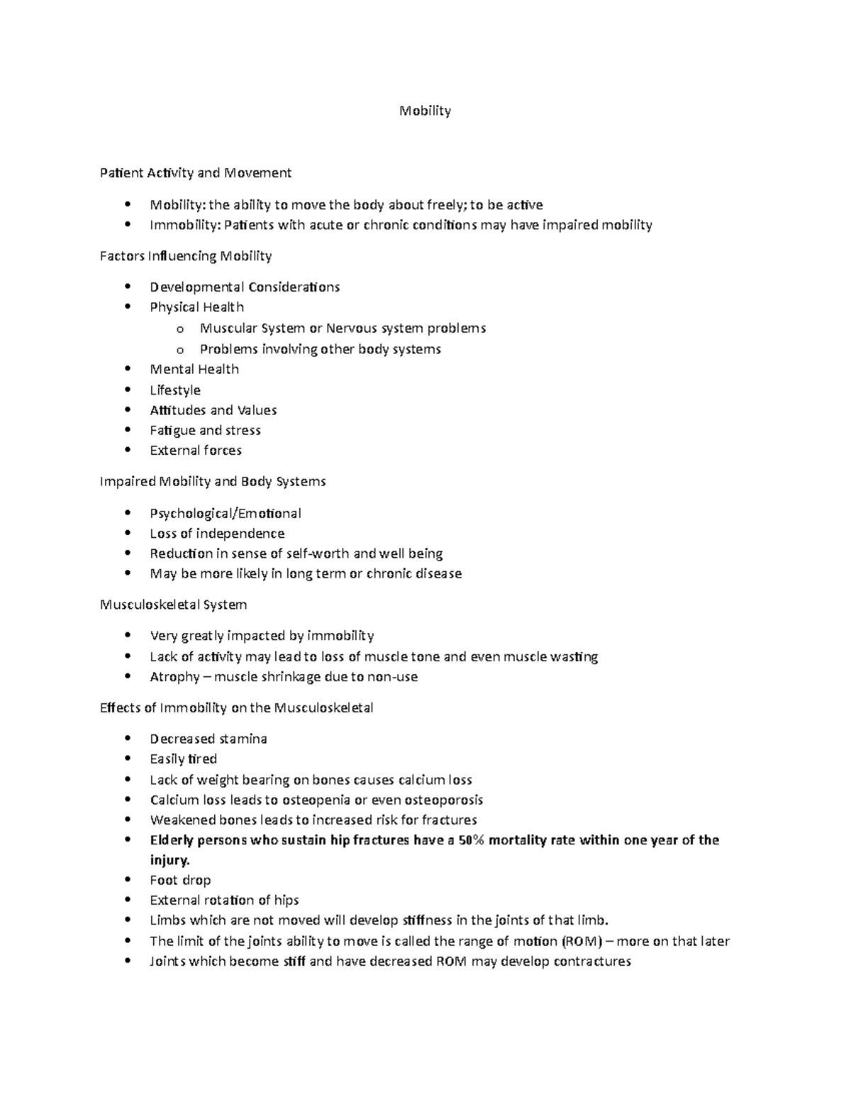 Quizlet-Mobility - Mobility assignment quizlet answers - A nurse is ...