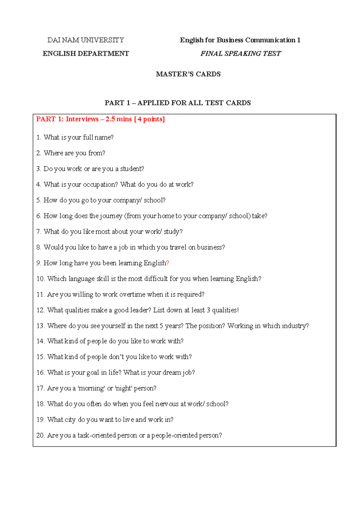 Speaking-card-for-Business-English-1-Students- Final - DAI NAM ...