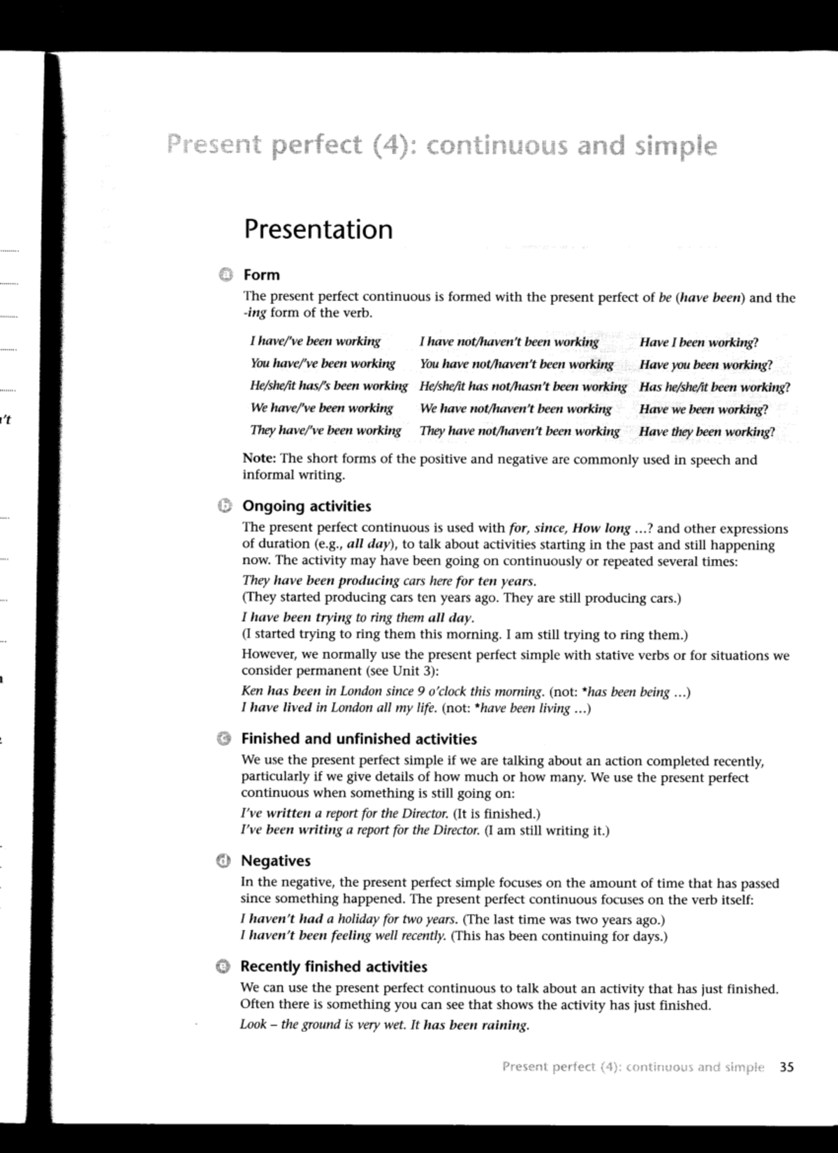 Present Perfect (4): Continuous vs Simple Overview - Studocu