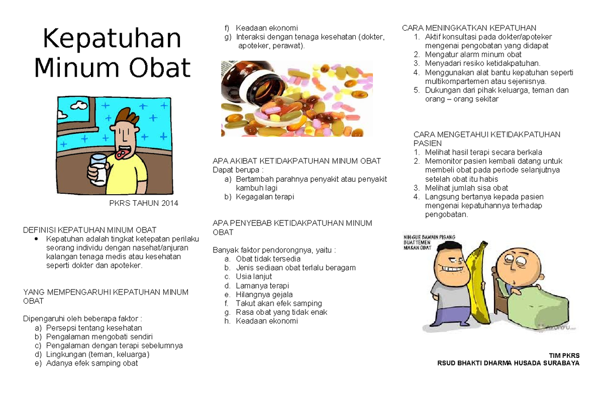 Kepatuhan Minum Obat PKRS 2014: Faktor dan Solusi - Studocu