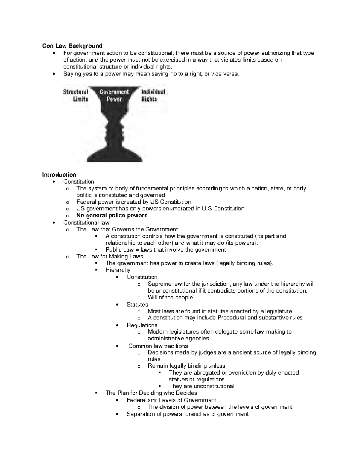 Con Law 101 - Comprehensive Outline of Constitutional Law Principles ...