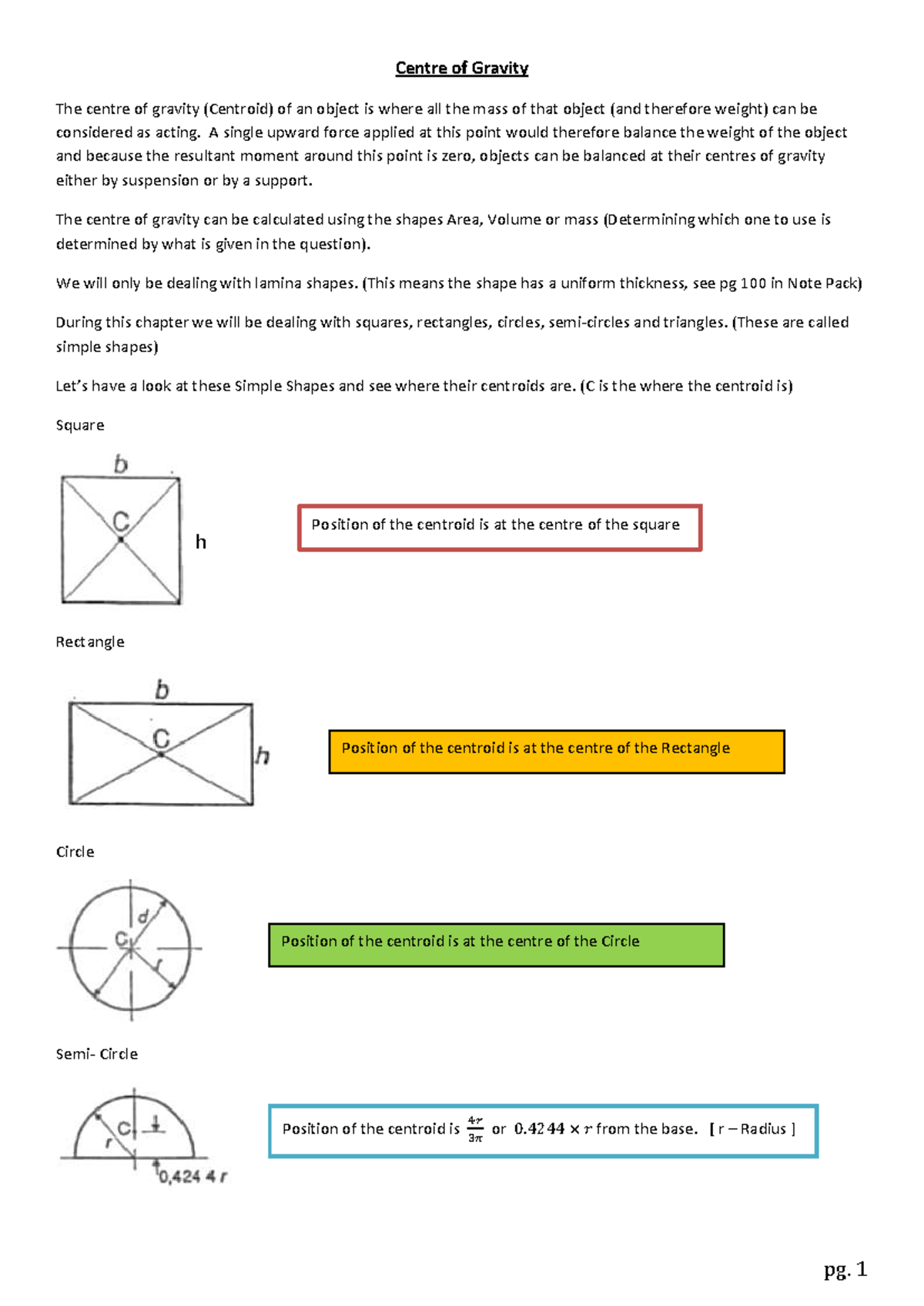 Centre of Gravity (COG) - Understanding Simple Shapes and Centroids ...
