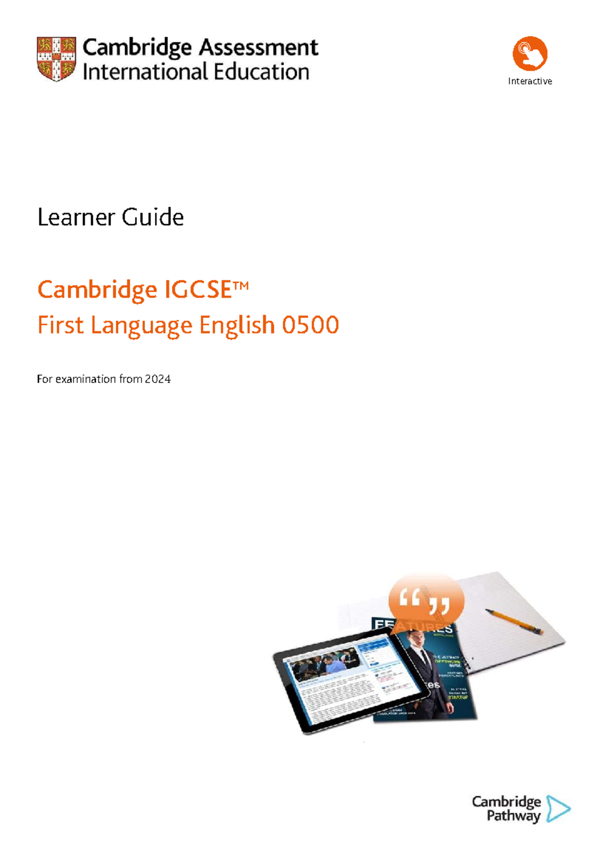 Cambridge IGCSE First Language English 0500 Learner Guide 2024-2025 ...