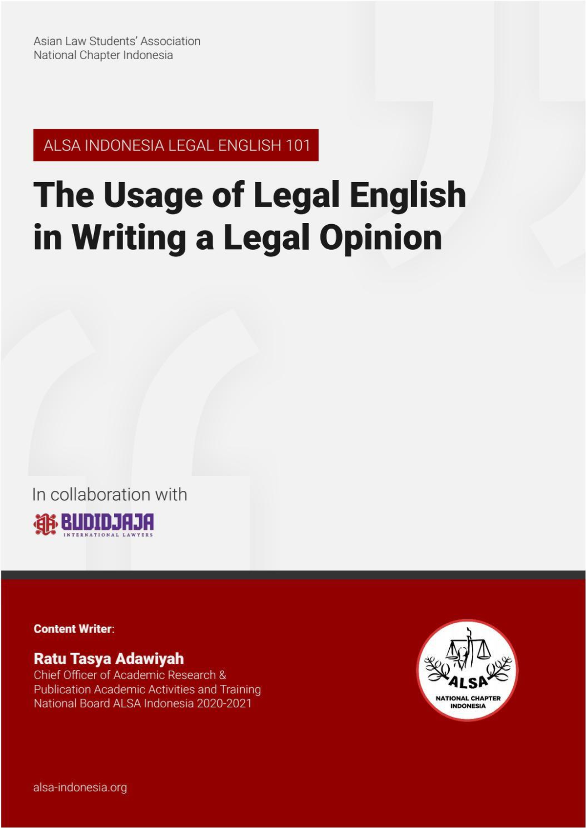 Legal Opinion Analysis (ALSA) - Studocu