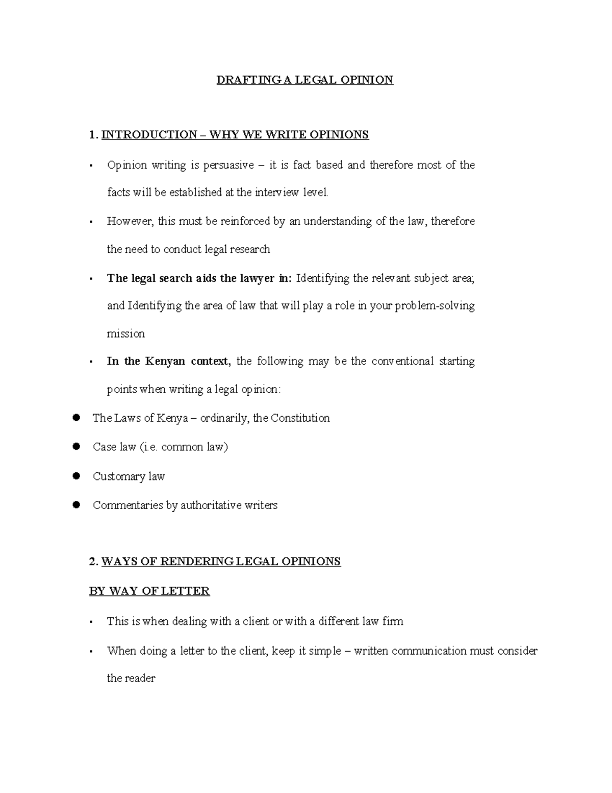 Legal Opinion Drafting Guide: Structure & Key Considerations - Studocu