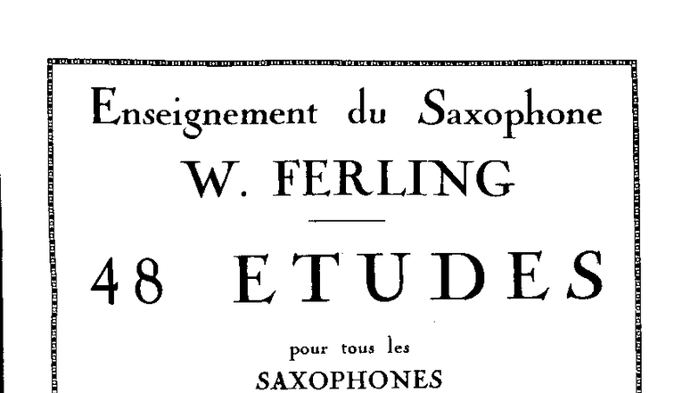 48 etudes ferling marcel mule pour saxophone - Enseignement du ...