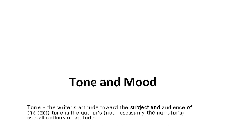 Mood and Tone Adjectives: Positive vs. Negative Analysis - Studocu