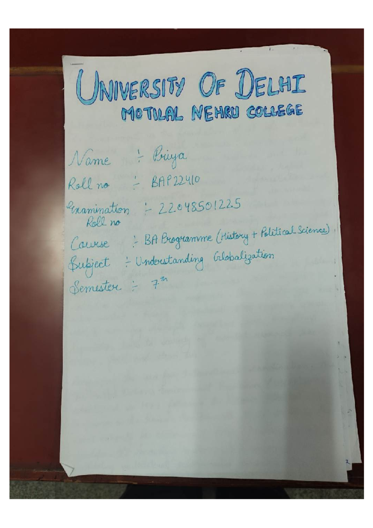 BA Programme (History Political Science) - Global Environmental Issues ...