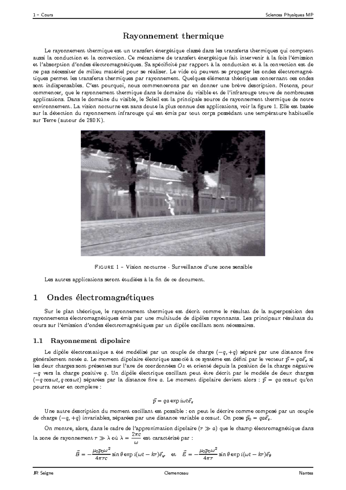 Rayonnement Th - 1 – Cours Sciences Physiques MP Rayonnement thermique ...