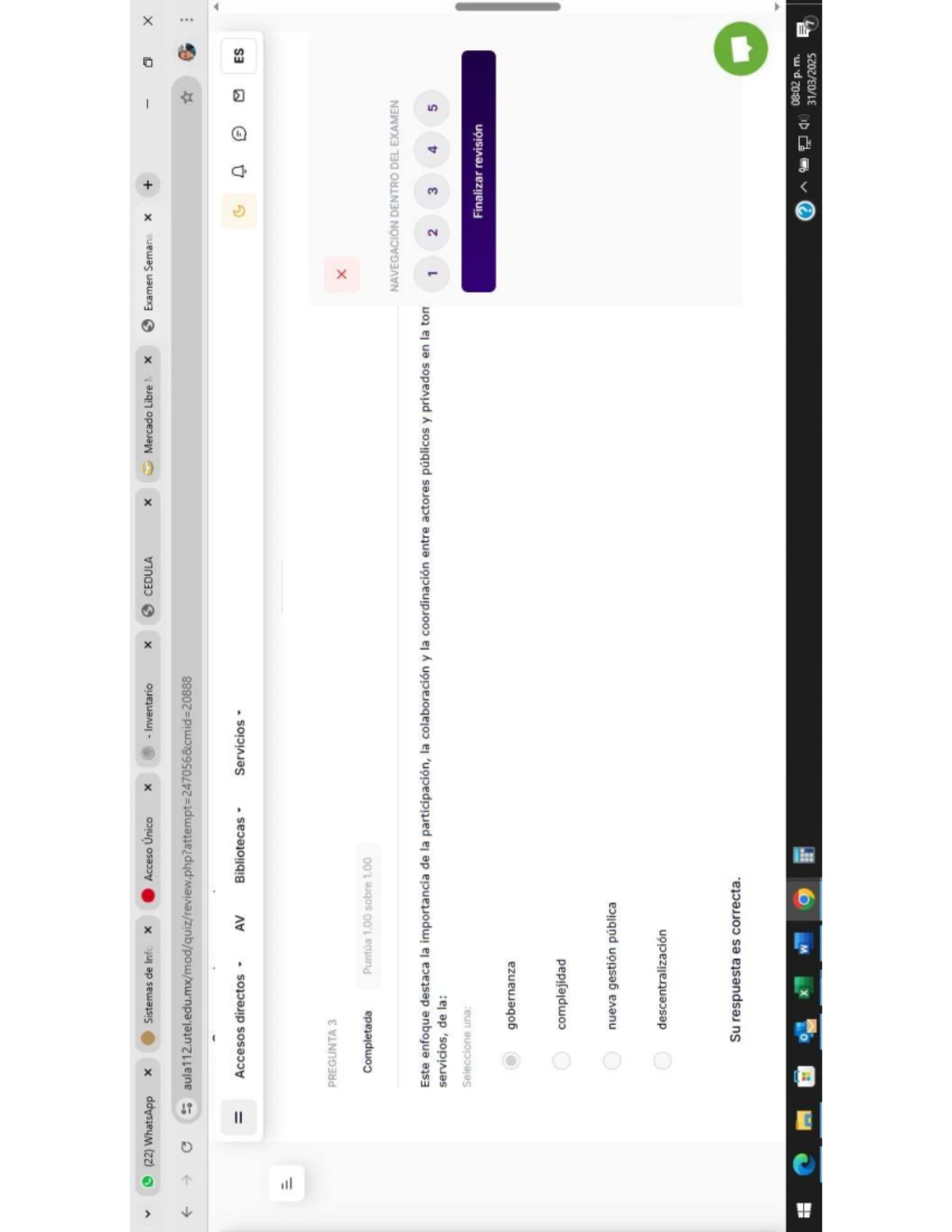 Evaluación Final Intr_APF_25: Examen de Administración Pública - Studocu