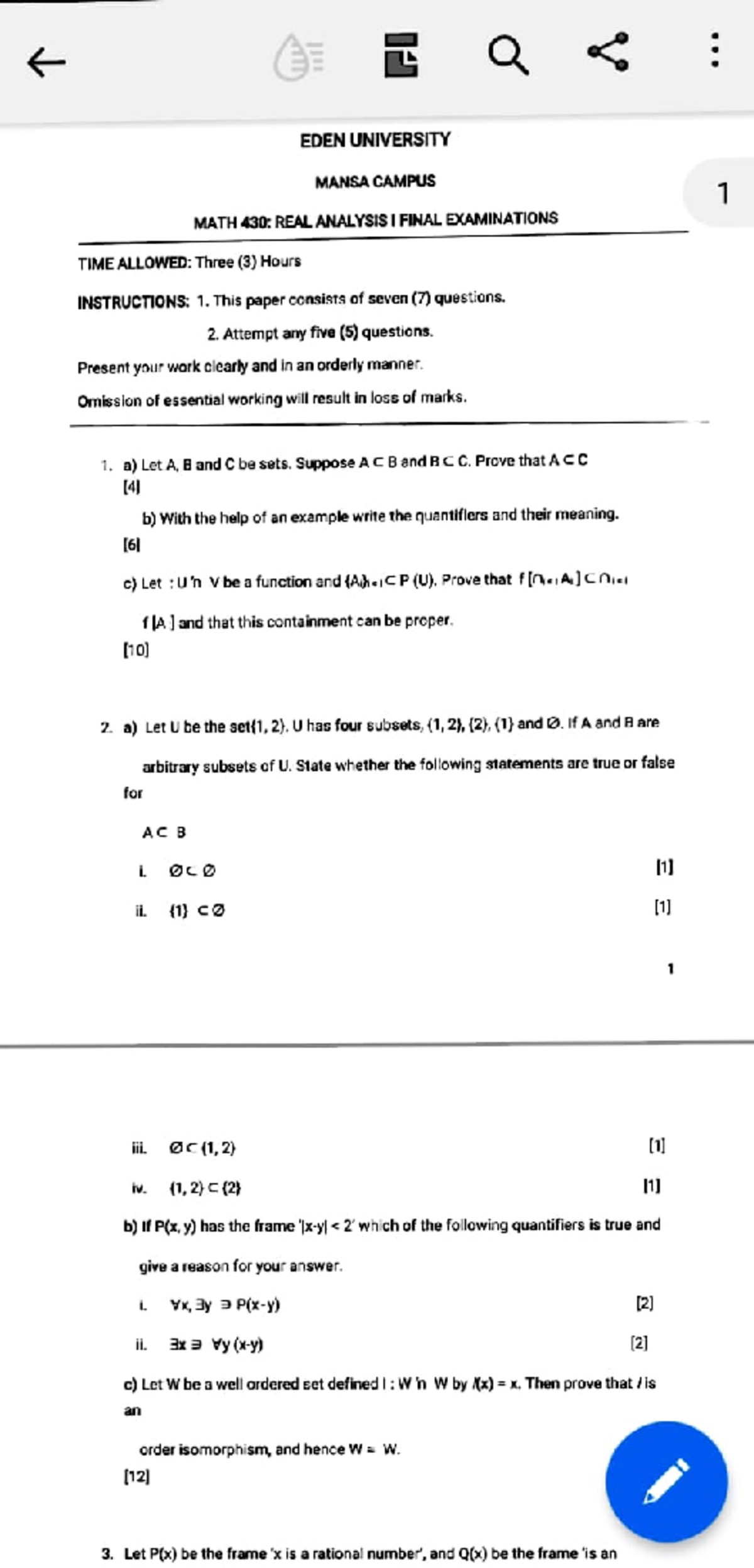 Real analysis exam 2020 questions and answers - Studocu