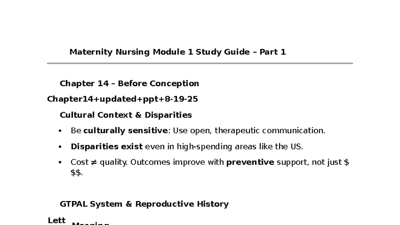 Maternity Nursing Module 2 Exam 2 Study Guide: Key Concepts and Notes ...