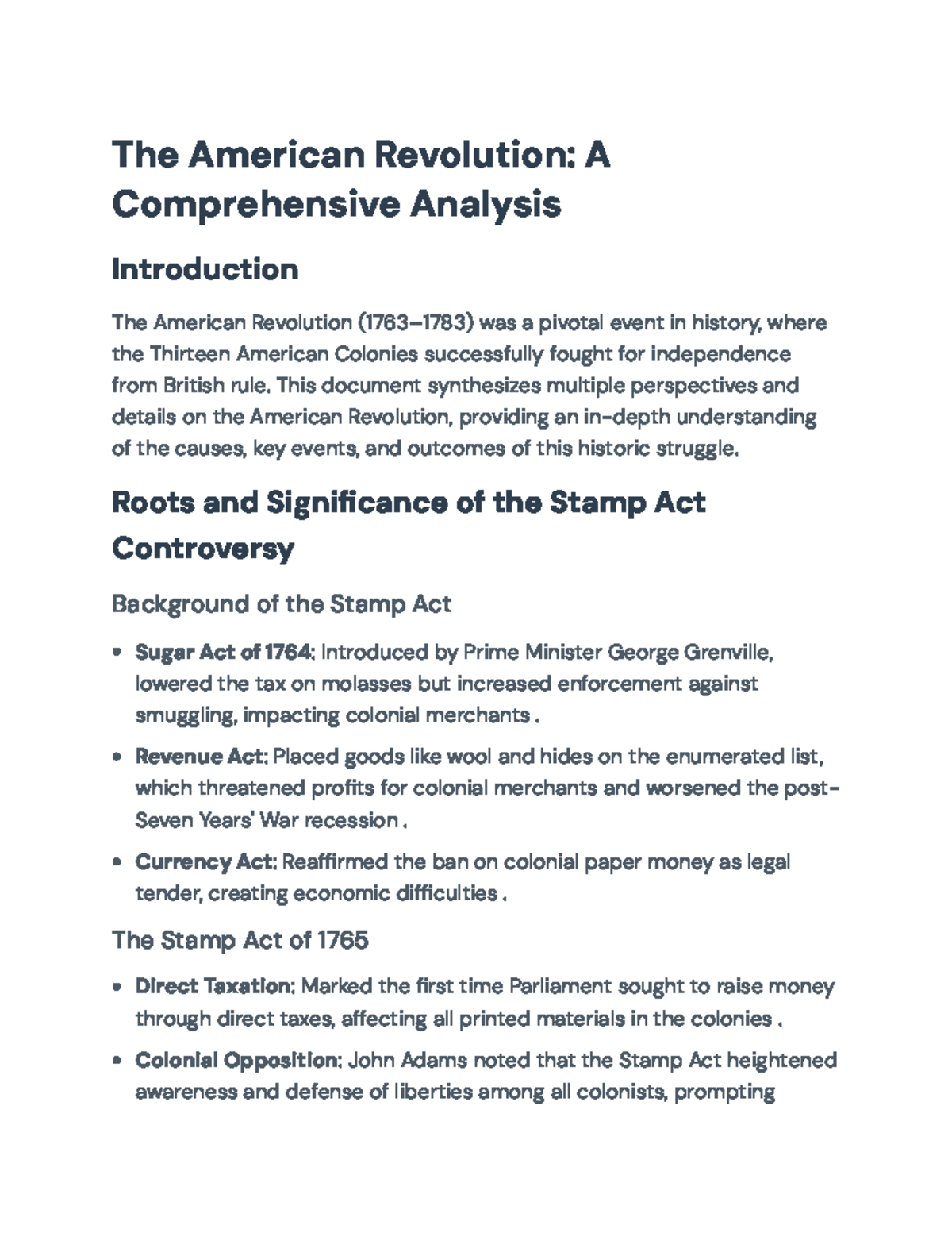 The American Revolution: Key Events and Impact Analysis - The American ...