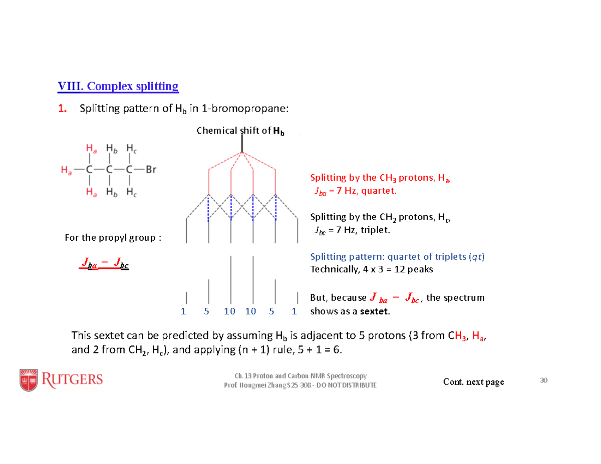 S25 308 Chapter 13: Complex Splitting in Proton & Carbon NMR - Studocu