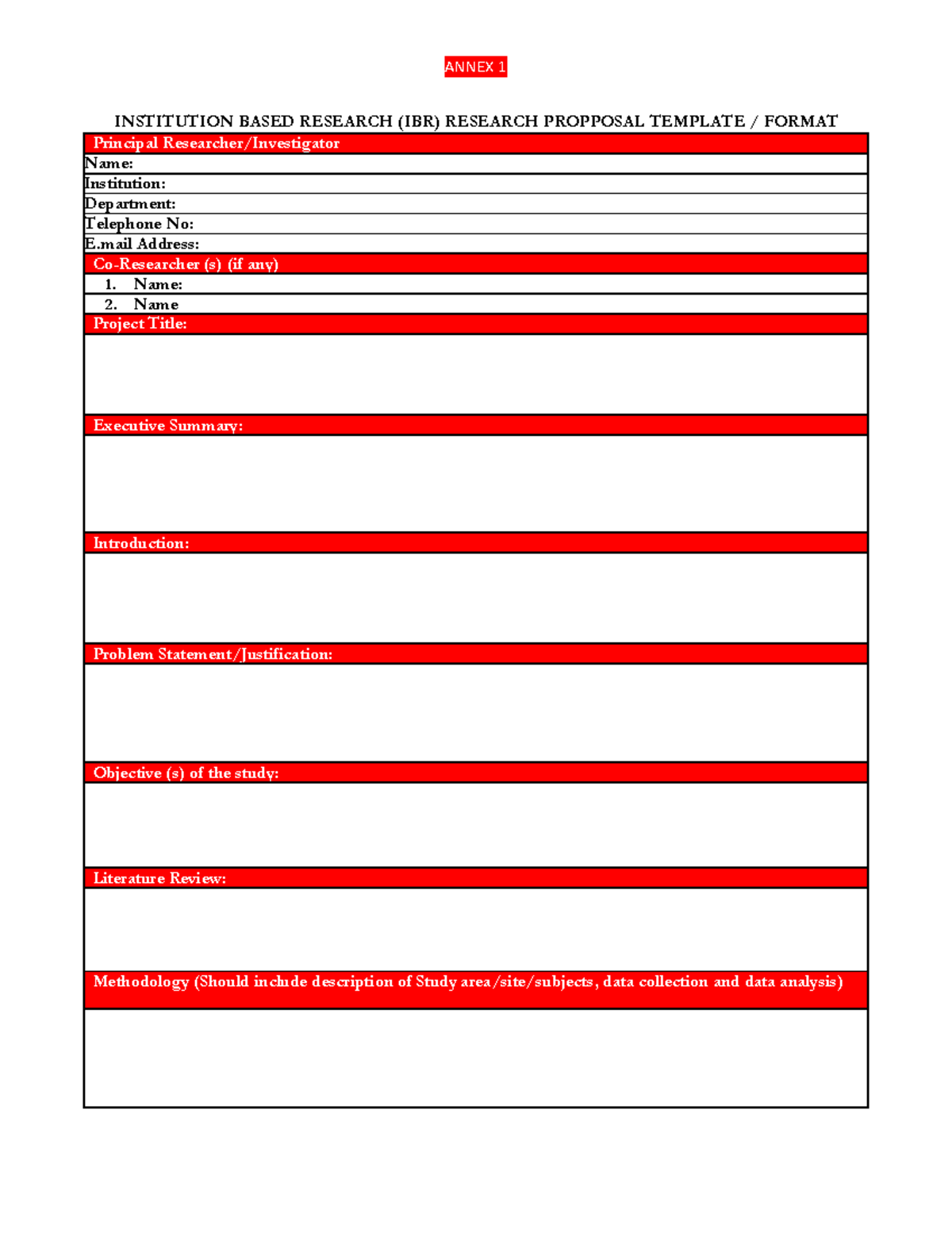IBR Annexure-1 - Tetfund IBR template - Vocational education - ANNEX 1 ...