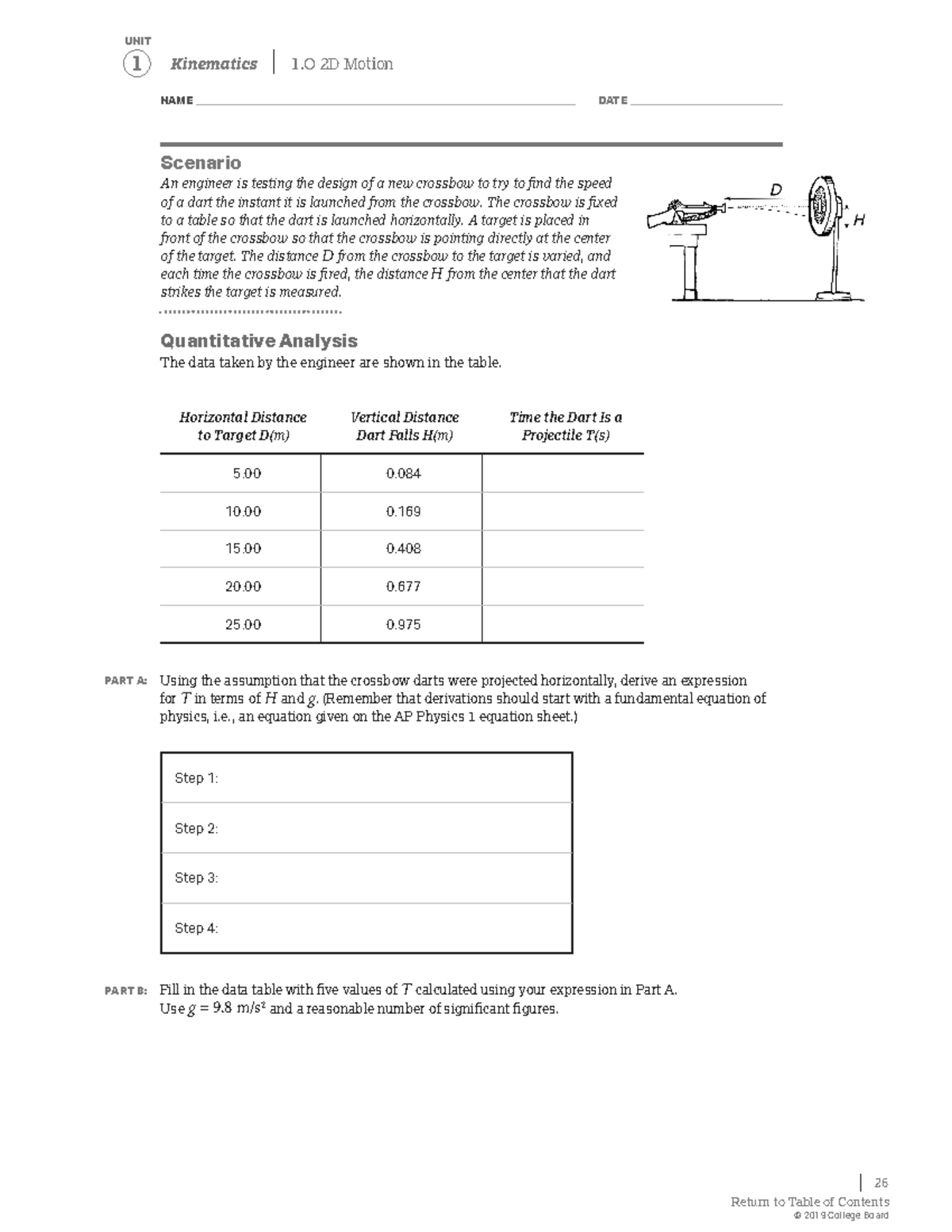 1O 2D Motion - AP Physics Workbook Exercises and Solutions - Studocu