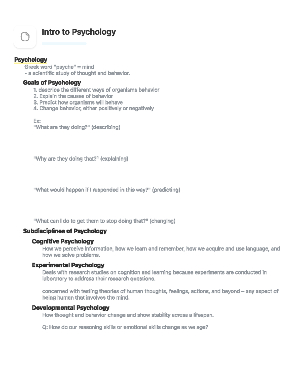 Introduction to Psychology: Key Concepts and Theories - Studocu