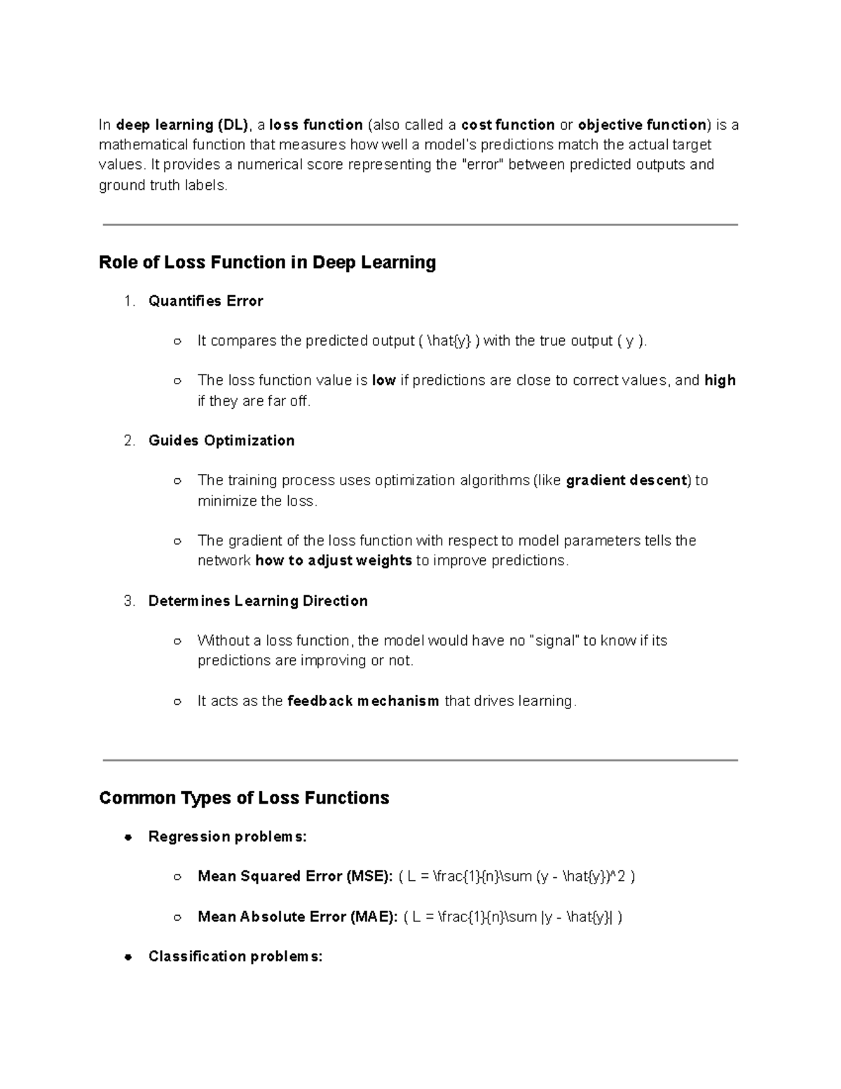 Loss Functions in Deep Learning: Understanding Predictions vs. Actuals ...