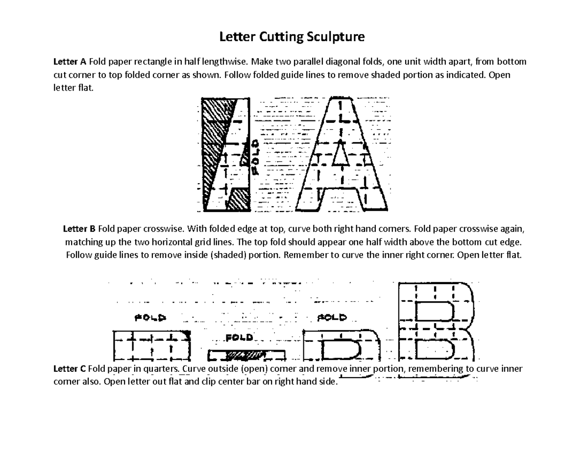 Paper Letter Cutting Techniques: A to Z Guide - Studocu