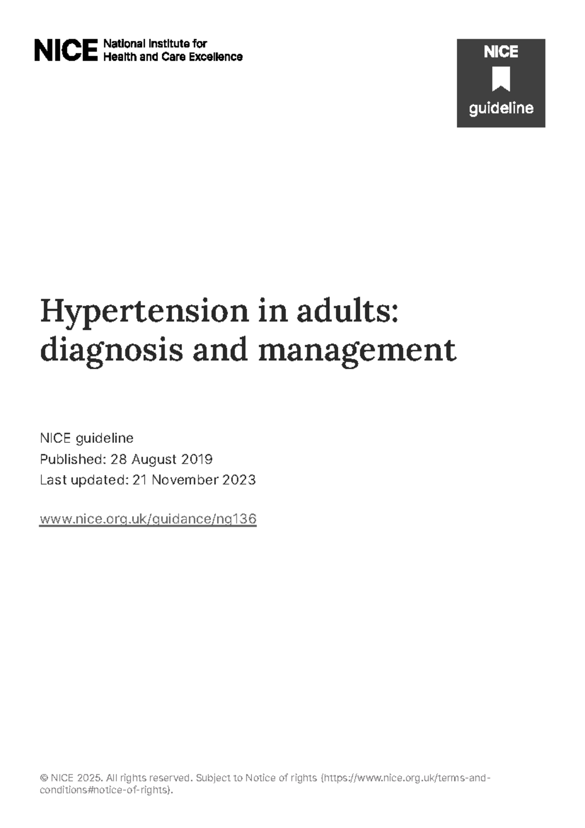 NICE Guidelines on Hypertension in Adults (NG136): Diagnosis ...