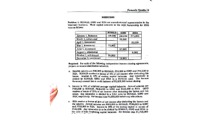 Partnership Operation Exercises and Solutions (2025) - Studocu