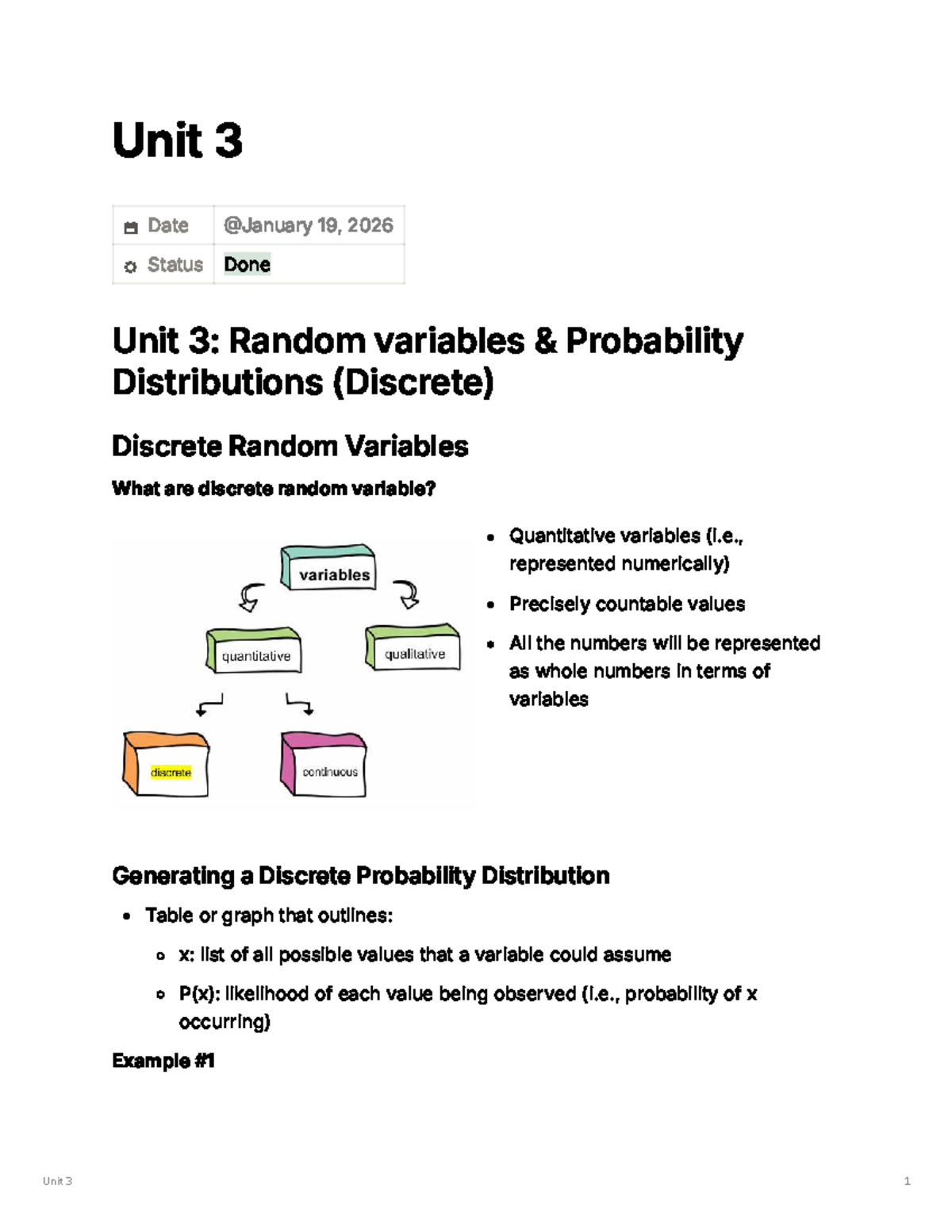 Mos 2242 - Unit 3 - Discrete Random Variables & Probability ...