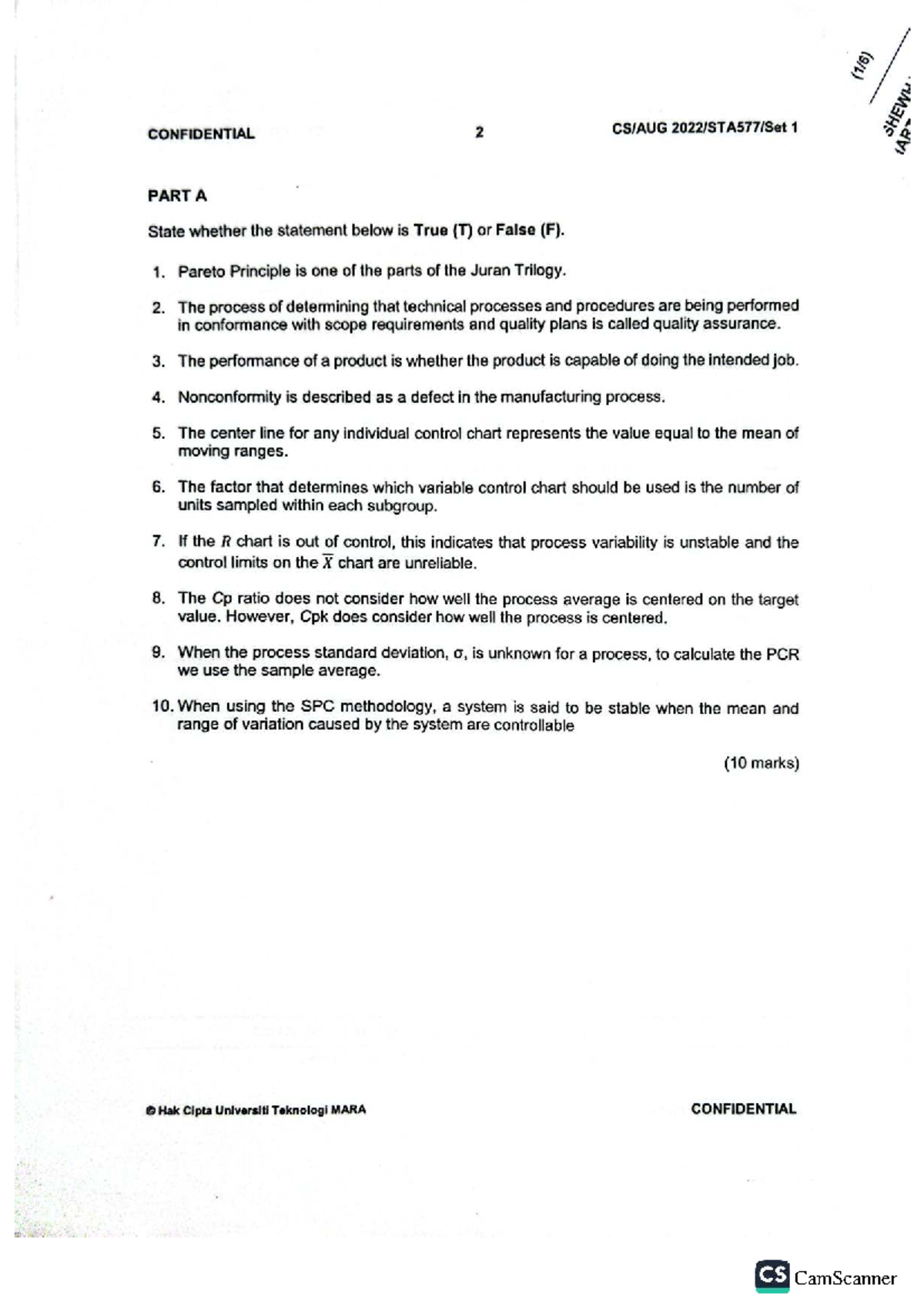 Quality Control Exam Questions and Answers - CS 2022 - Studocu