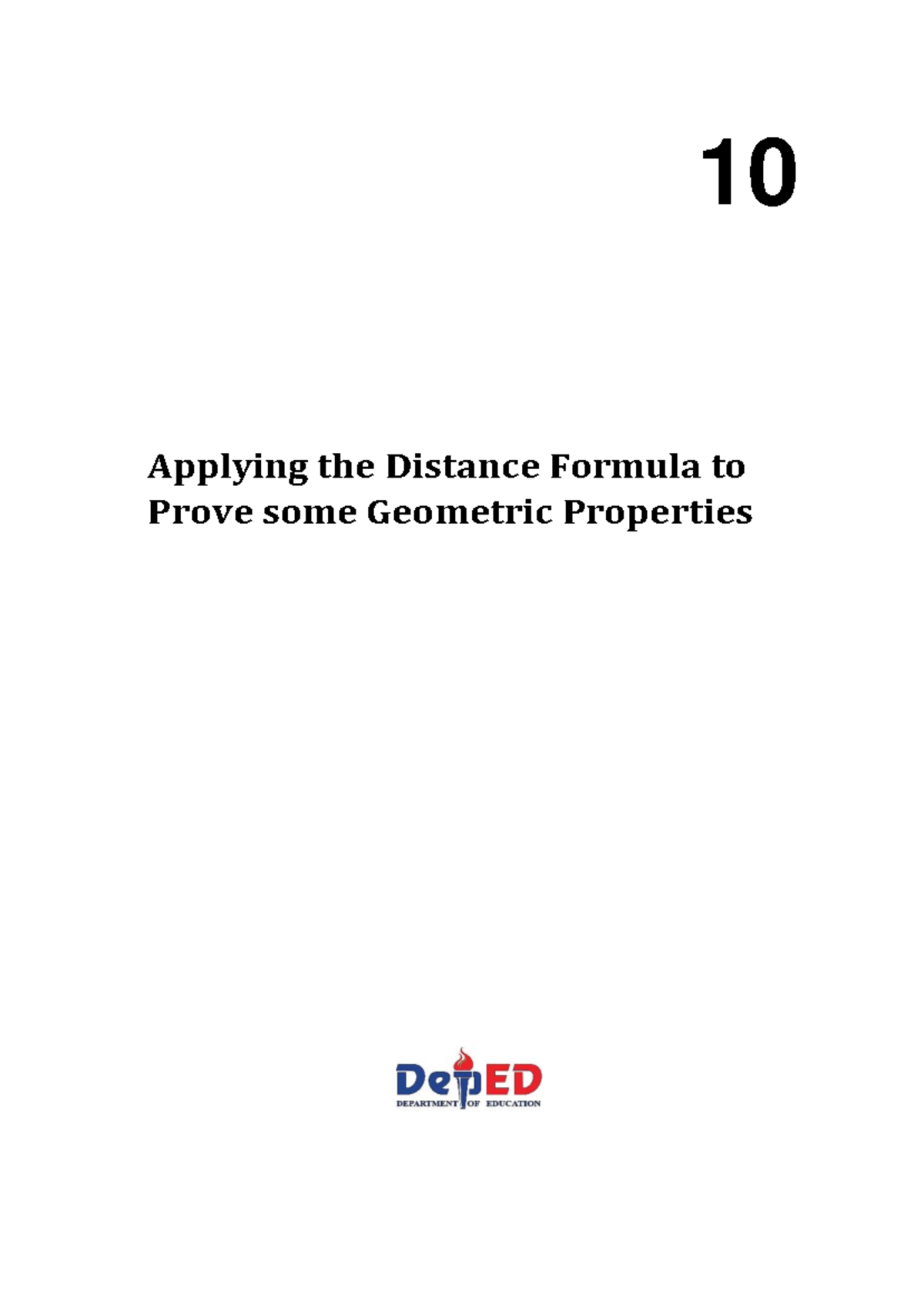Applying the Distance Formula to Prove Geometric Properties (Module ...
