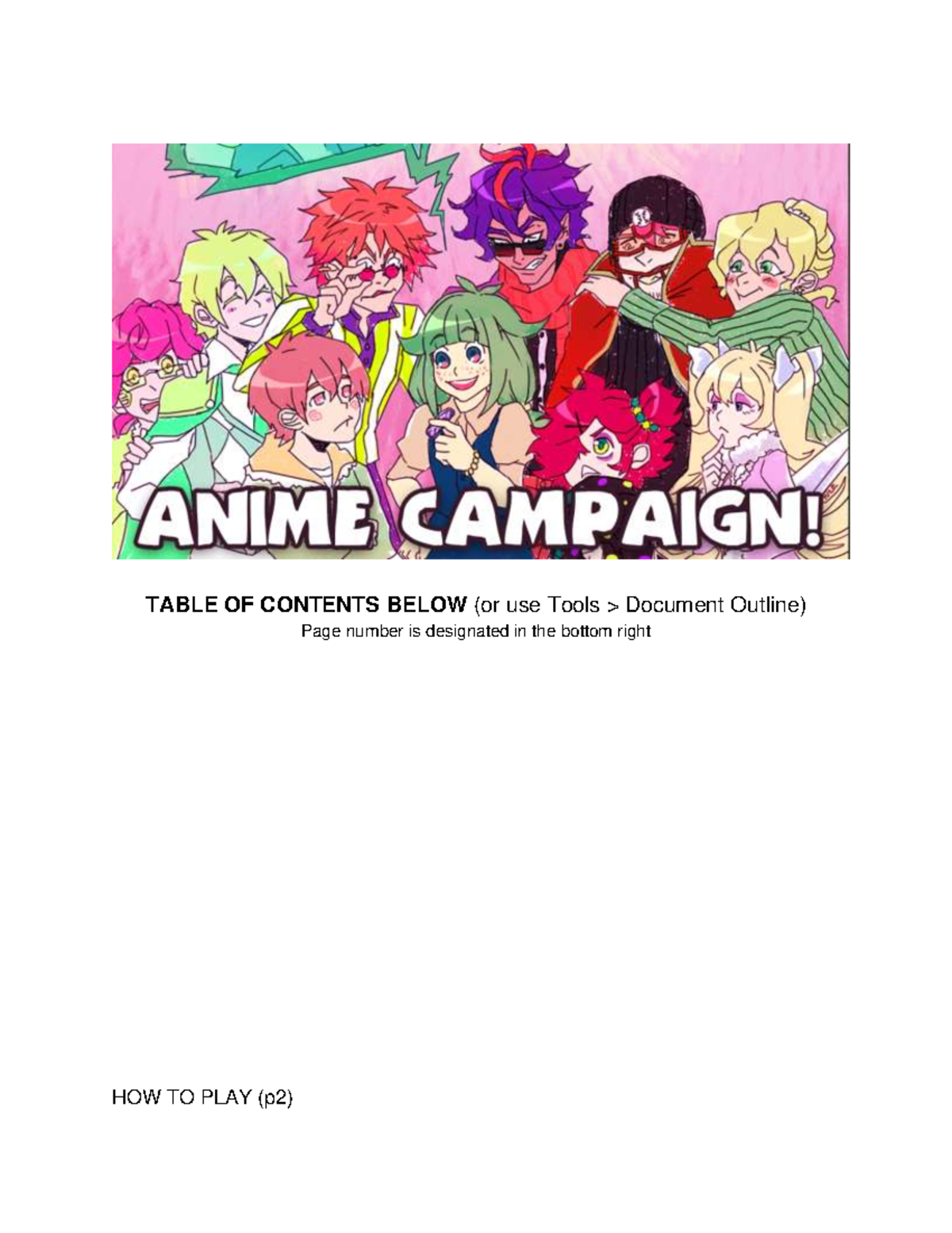 How to Play: Epithets Anime Campaign System (In Progress) - Studocu