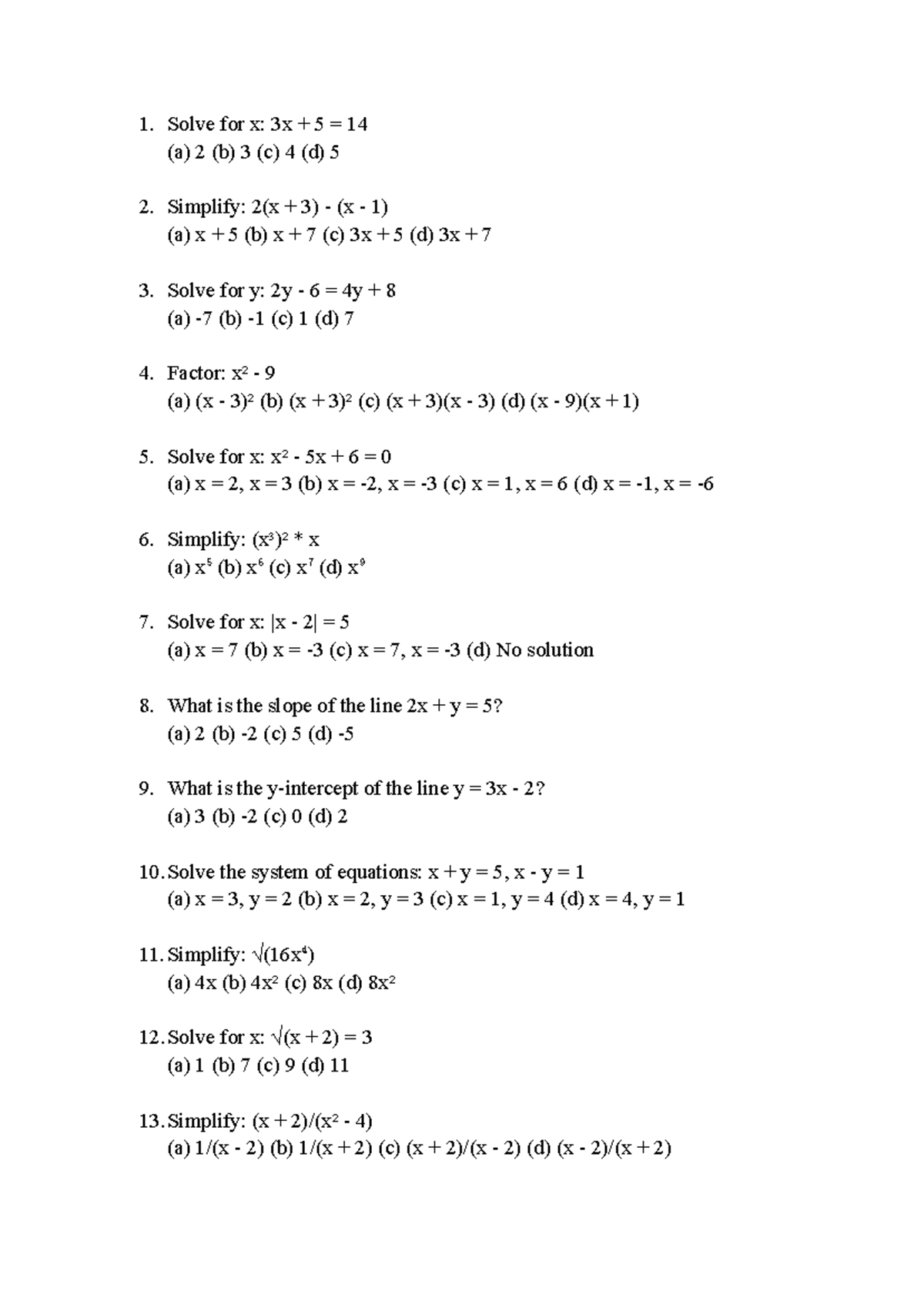 ARCH342 Math Practice Questions and Solutions - Studocu