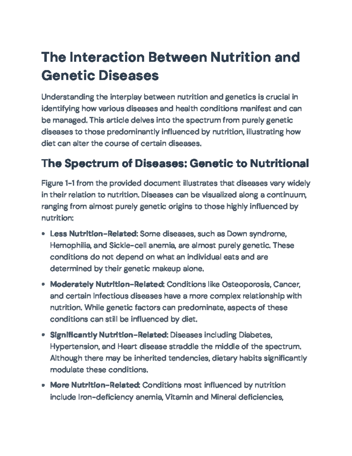 Nutrition and Genetics in Disease Management: Key Insights and ...