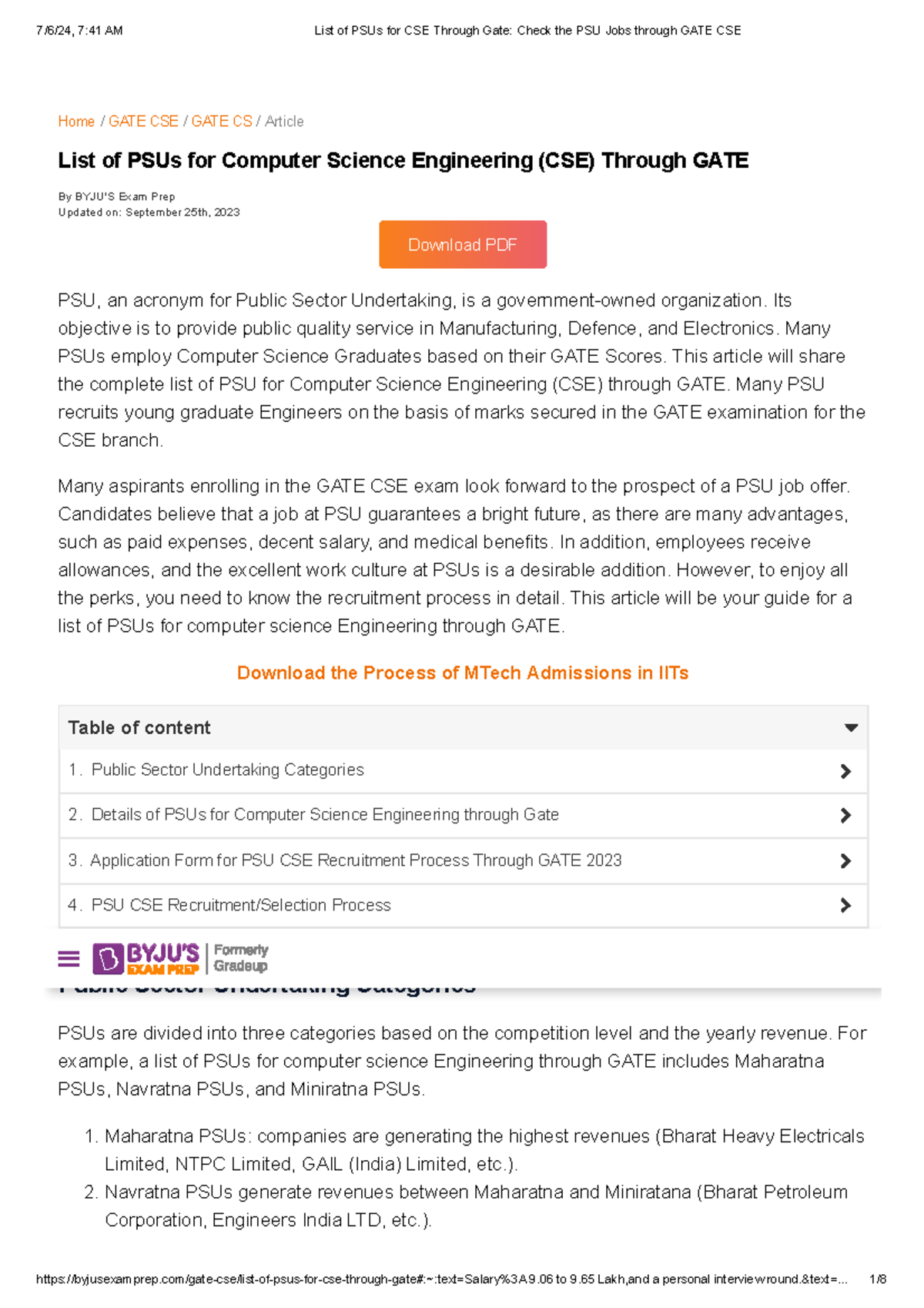 List of PSUs for CSE via GATE 2023: Opportunities & Selection Process ...