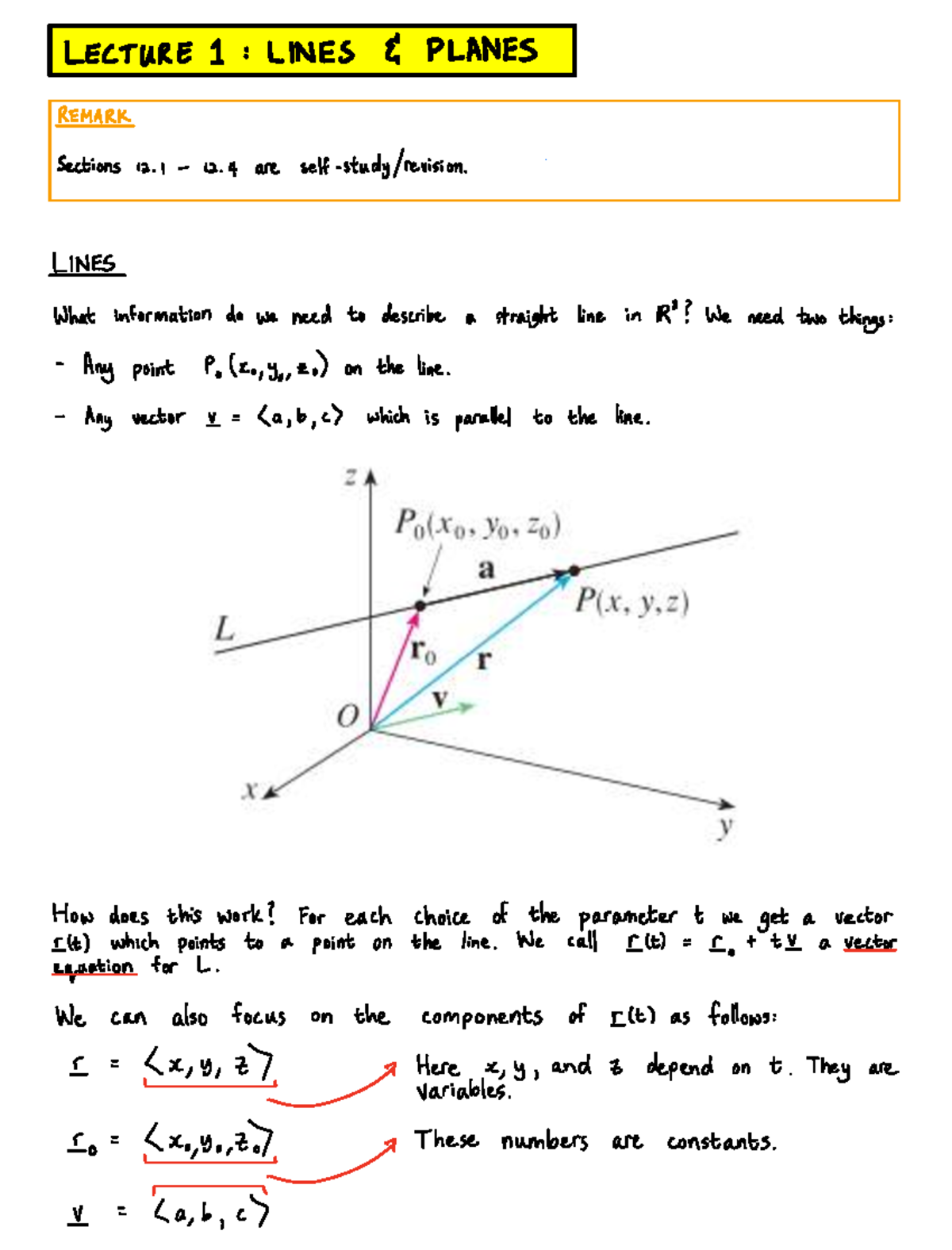 MTHS211 - Lecture 1: Understanding Lines and Planes - Studocu