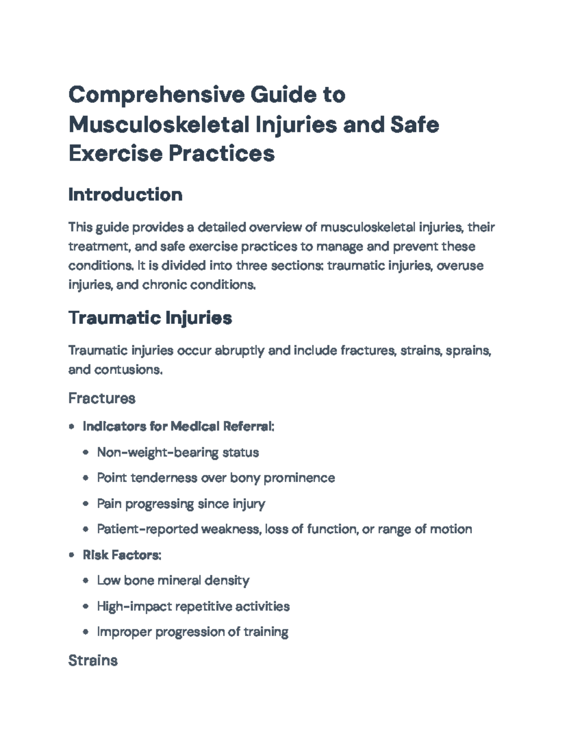 Comprehensive Guide to Musculoskeletal Injuries and Safe Exercises ...