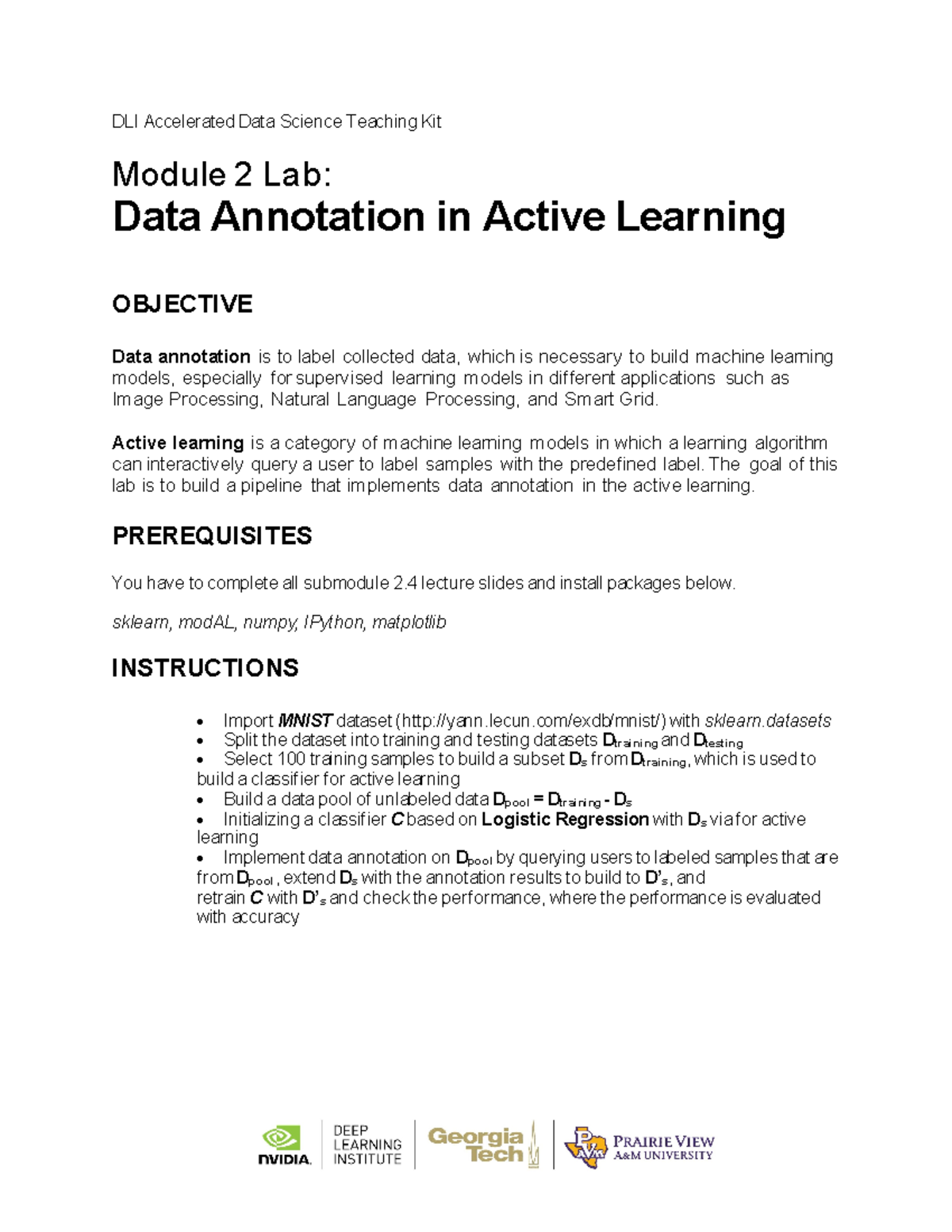 Module 2 Lab data annotation in active learning - DLI Accelerated Data Science Teaching Kit ...