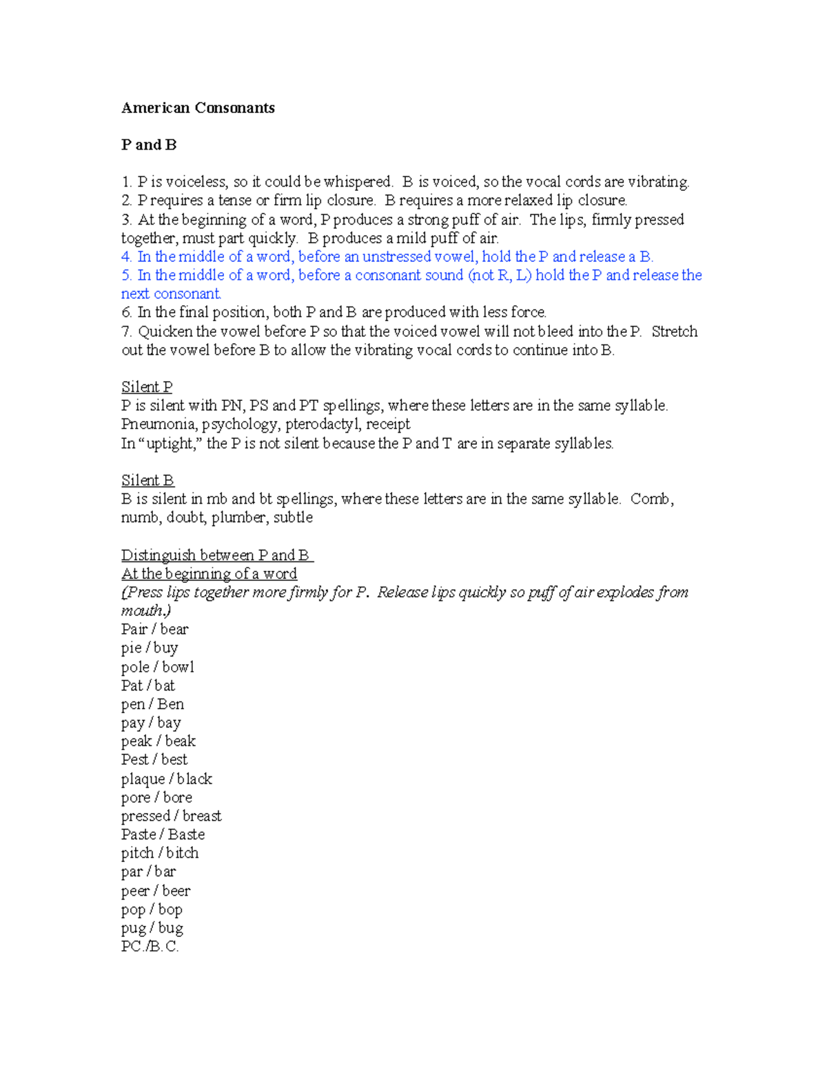 American Consonant Sounds Lesson - Detailed Notes and Expl. - Studocu