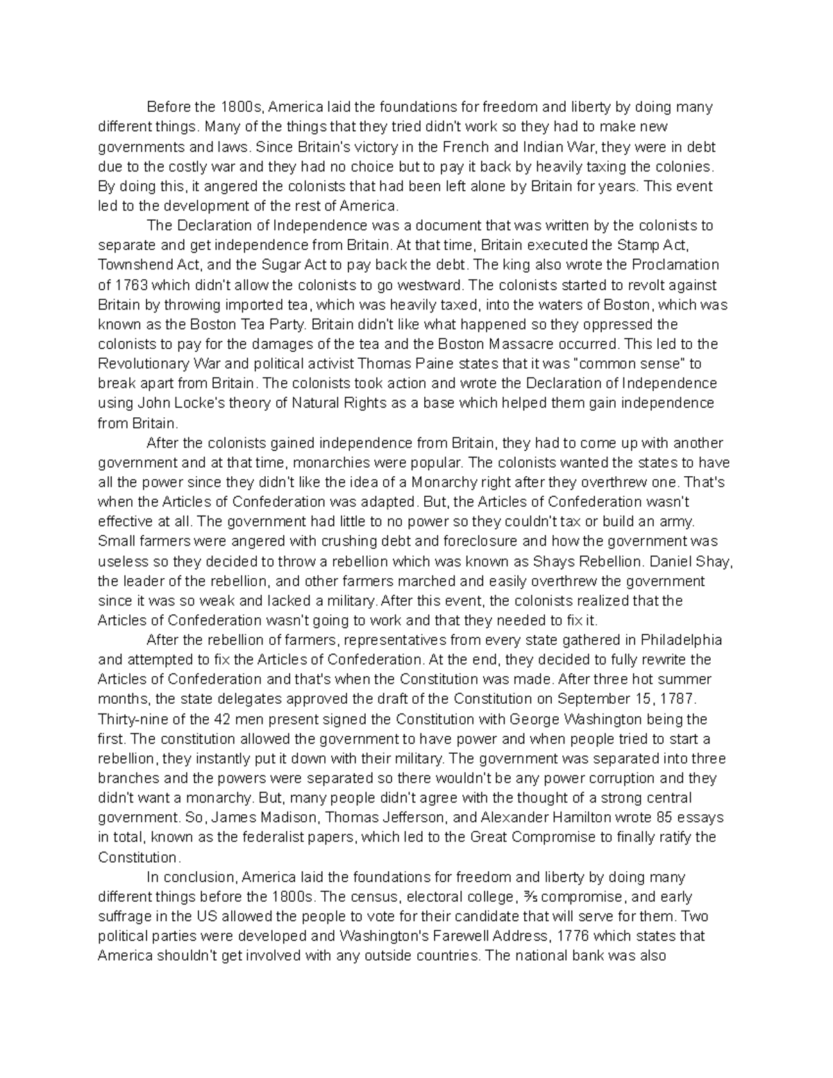 US History foundations - Unit I - Before the 1800s, America laid the ...