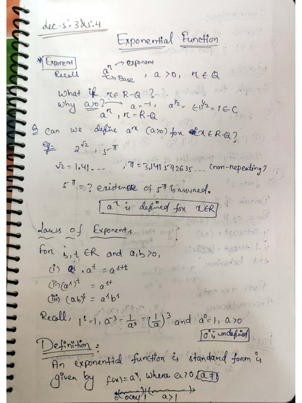 Math 1 W5 Lecture 3 & 4: Exponential Functions and Properties - Studocu